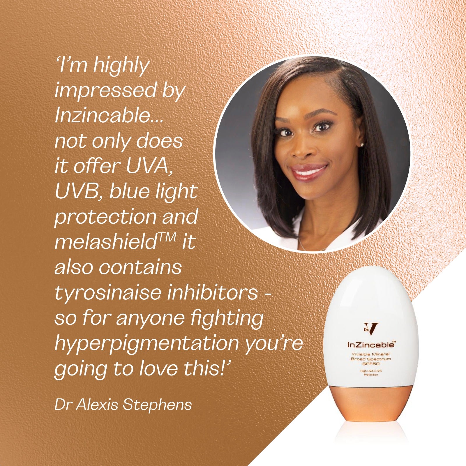 Dr. V InZincable SPF50 Sunblock | Mineral Sunscreen | No white cast ...